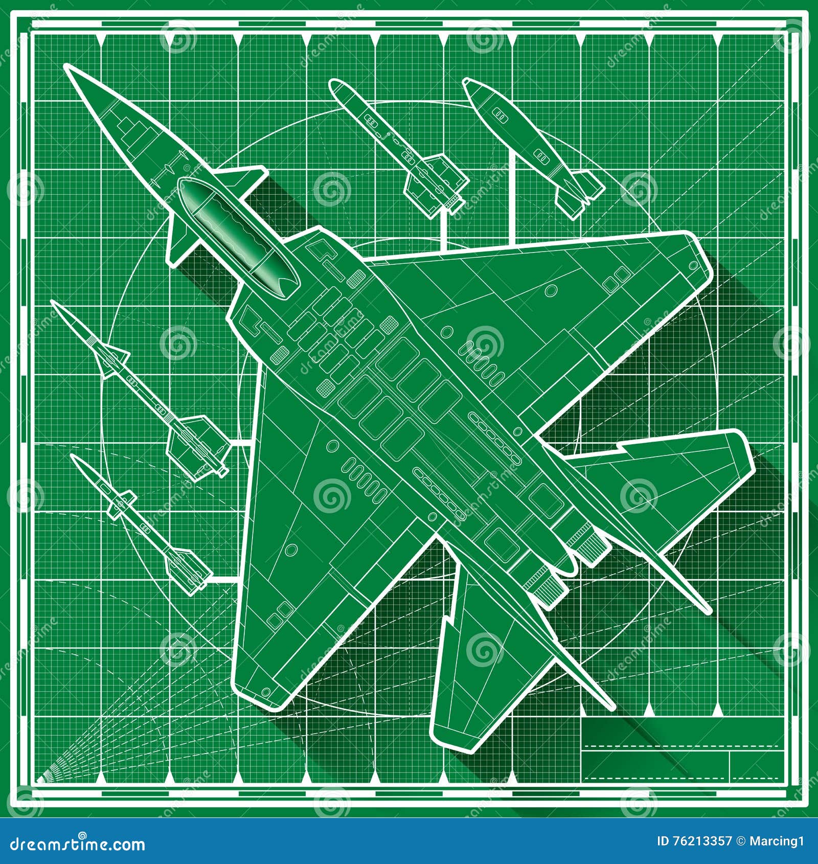 Modern Jet Fighter Blueprint Stock Vector - Illustration of warfare ...