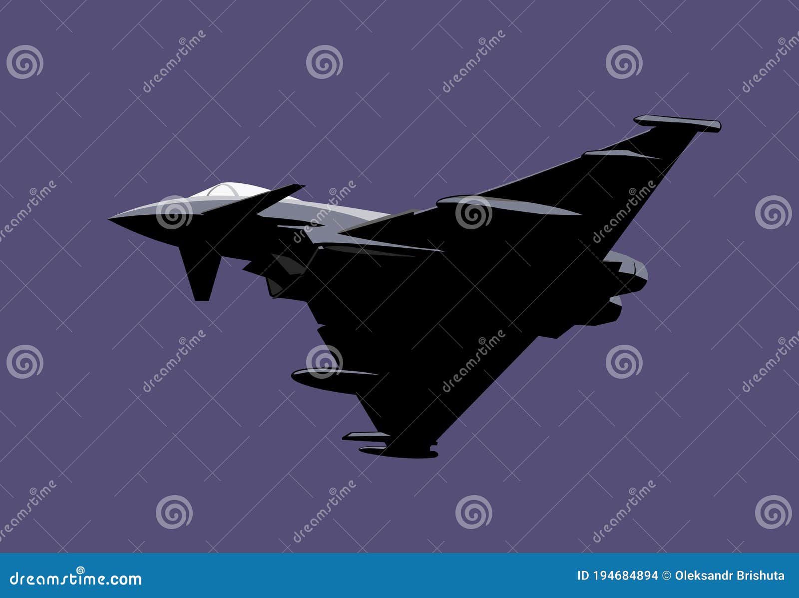 Eurofighter Typhoon. Modern Jet Fighter in Fly. Simple Drawing. Stock ...