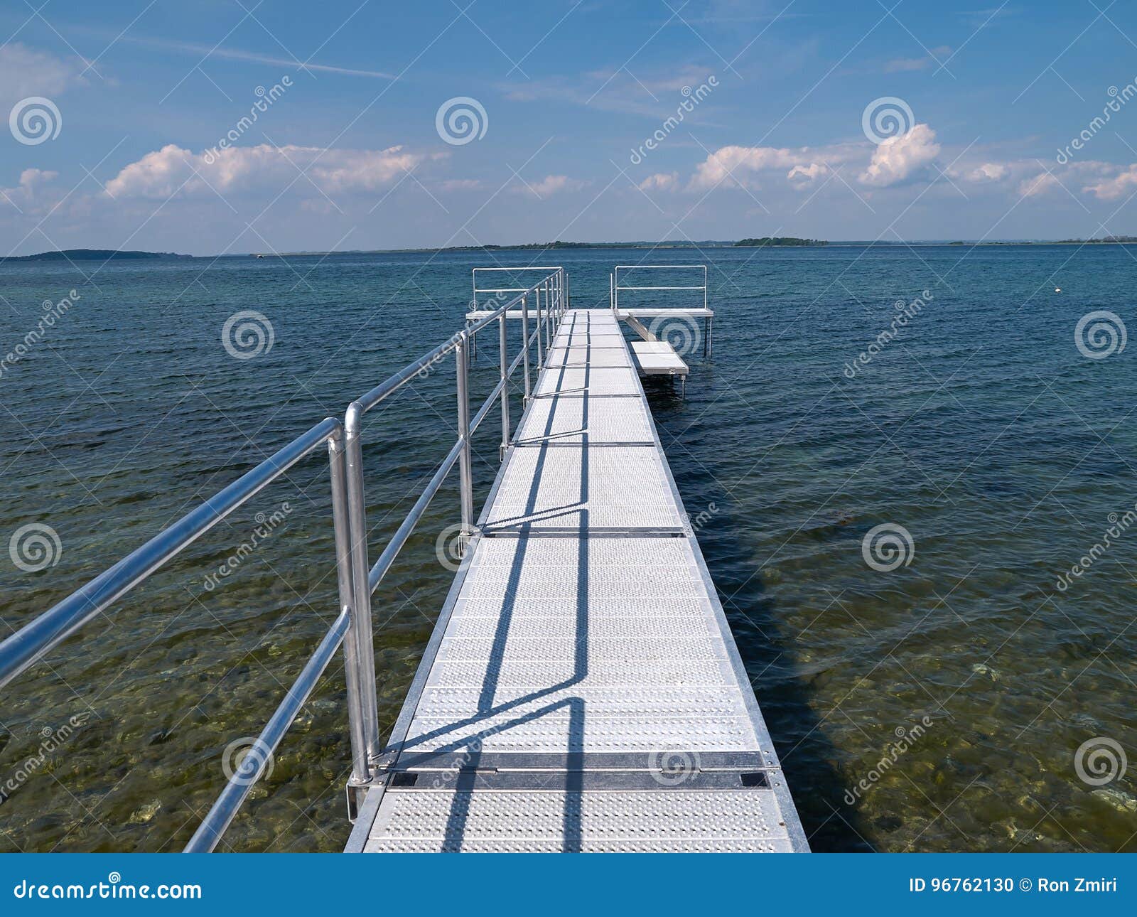 Modern Jetty Pier Made of Metal Stock Photo - Image of calm ...