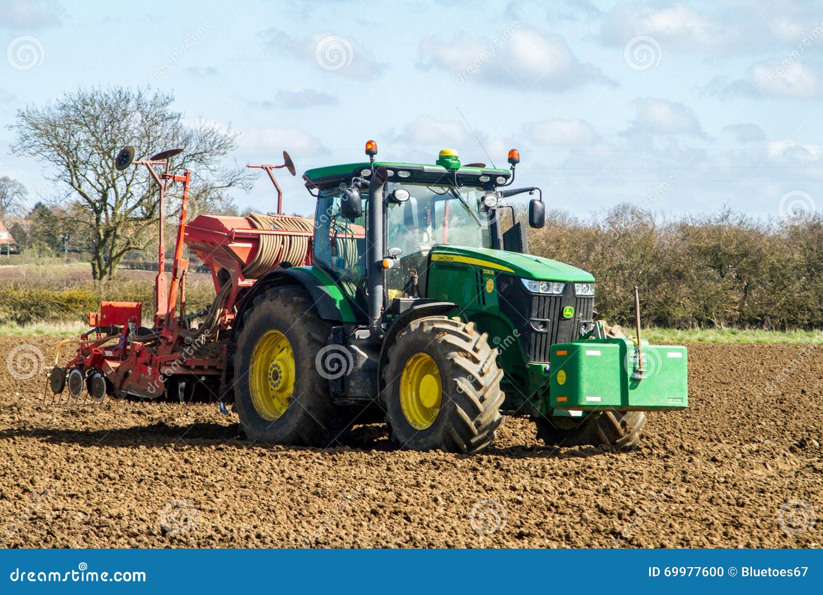 Modern John Deere Tractor Drilling Seed in Field Editorial Image ...
