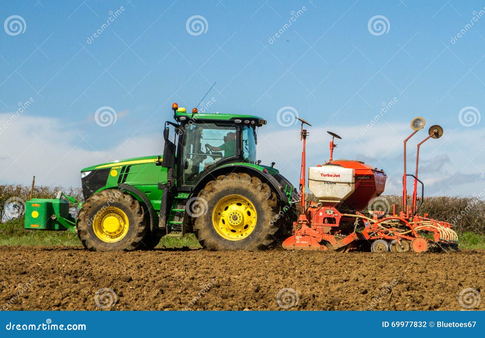 Modern John Deere Tractor Drilling Seed in Field Editorial Photography ...
