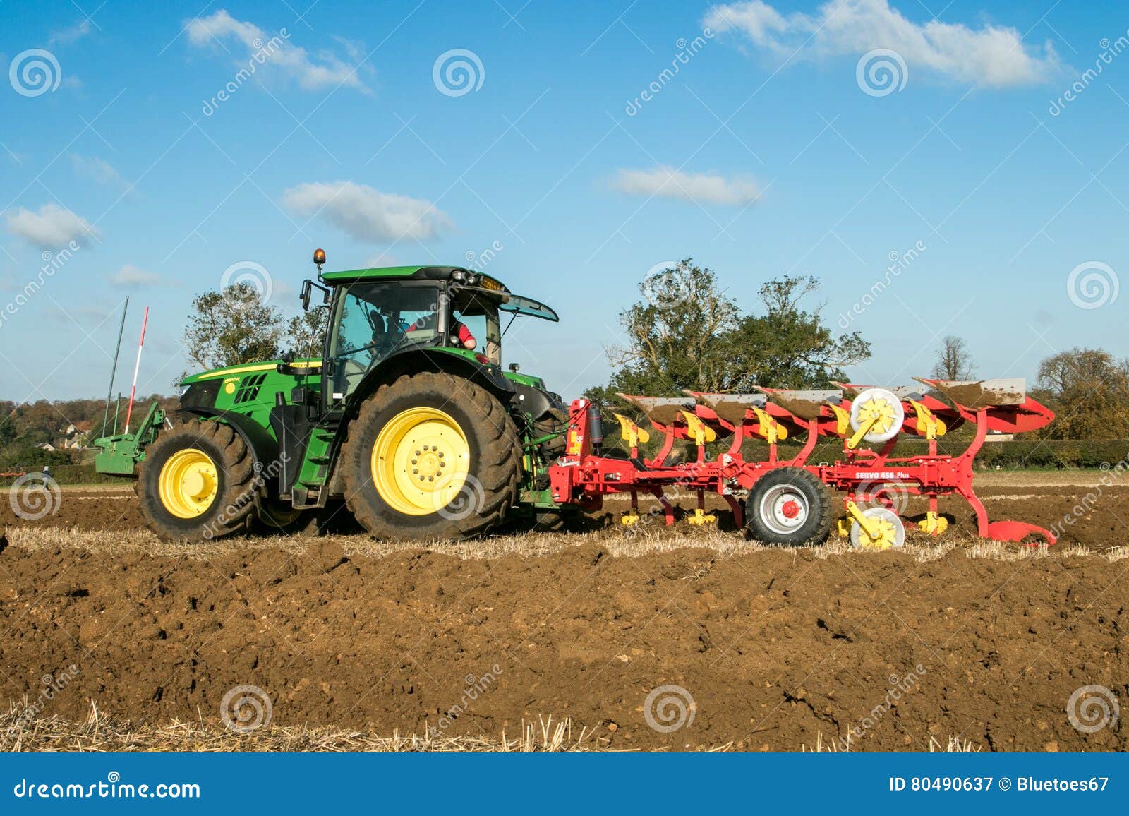 Modern John Deere Tractor Pulling a Plough Editorial Photography ...
