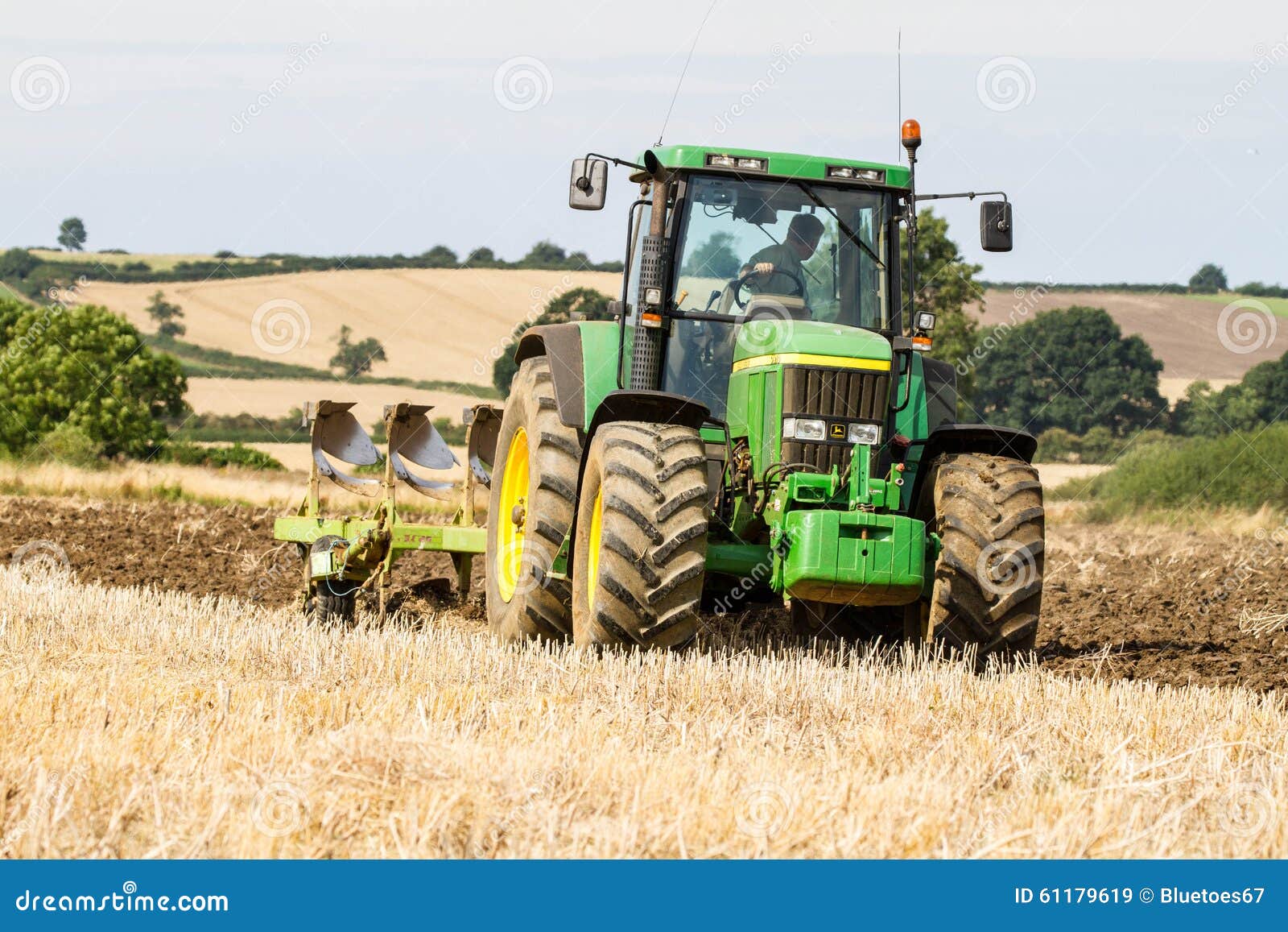 Modern John Deere Tractor Pulling a Plough Editorial Stock Image ...