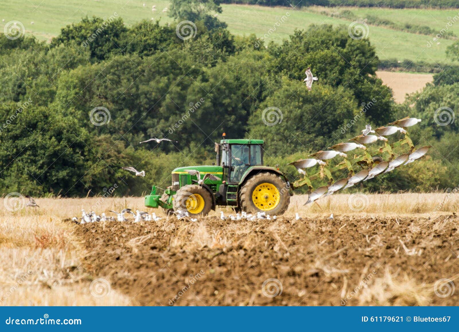 Modern John Deere Tractor Pulling a Plough Editorial Photo - Image of ...