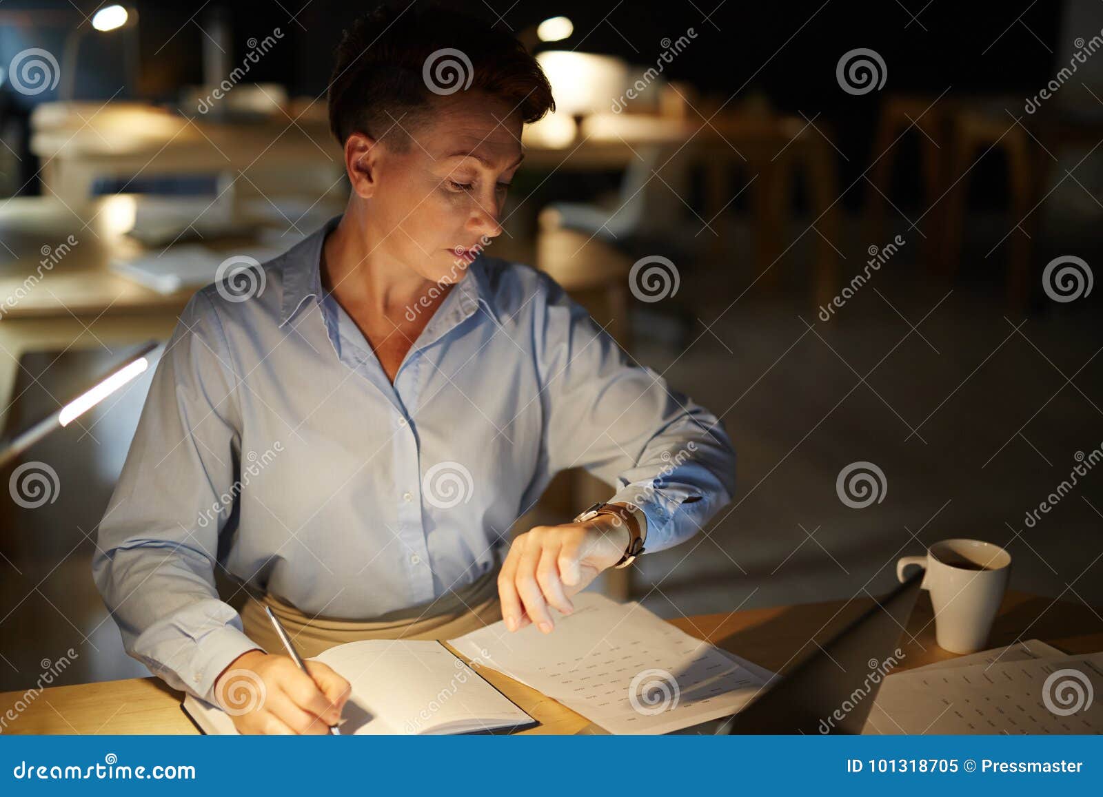 Checking time stock image. Image of corporate, late - 101318705