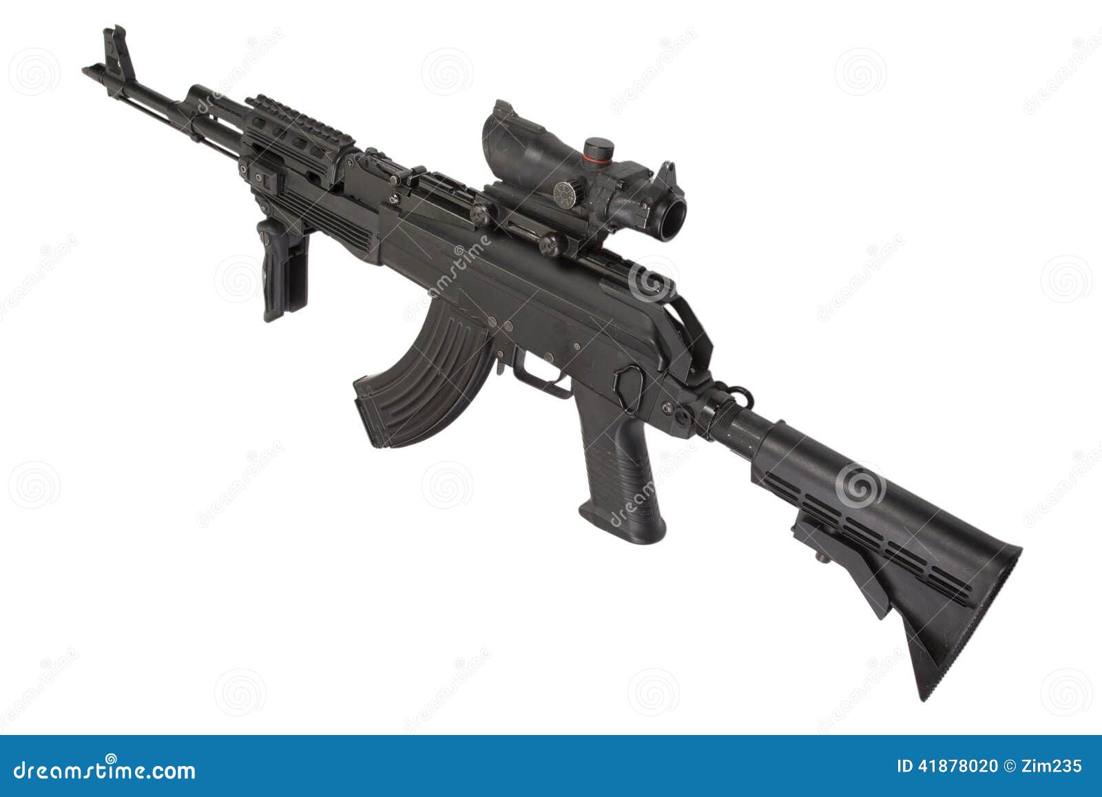 Modern Kalashnikov AK47 with Stock Photo - Image of shot, army: 41878020