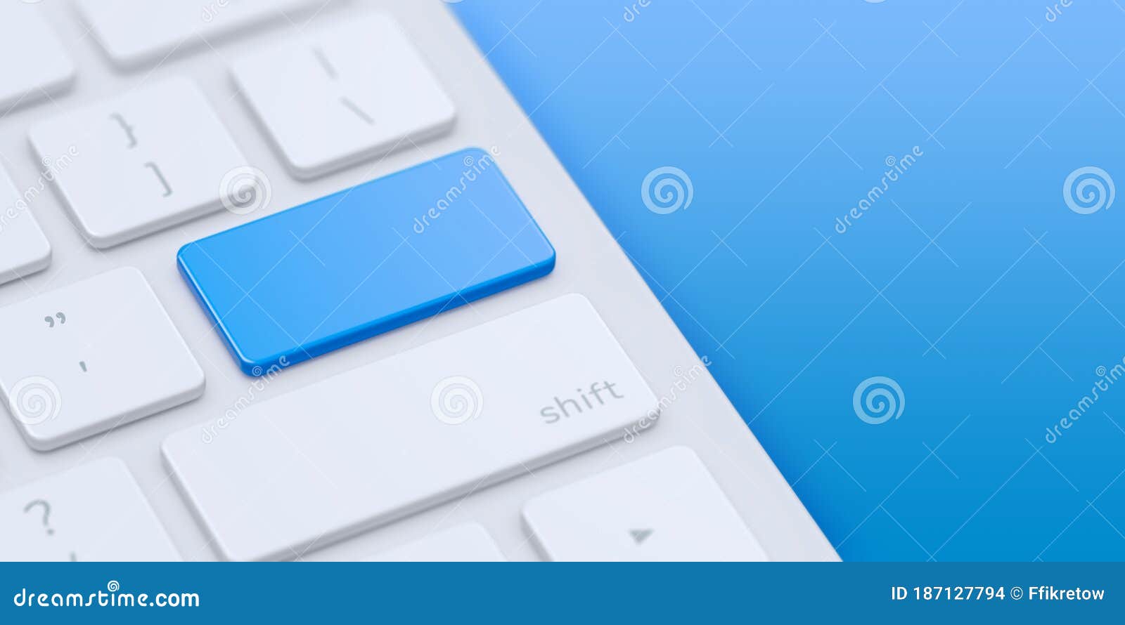 Modern Keyboard with Blank Blue Button Stock Illustration ...