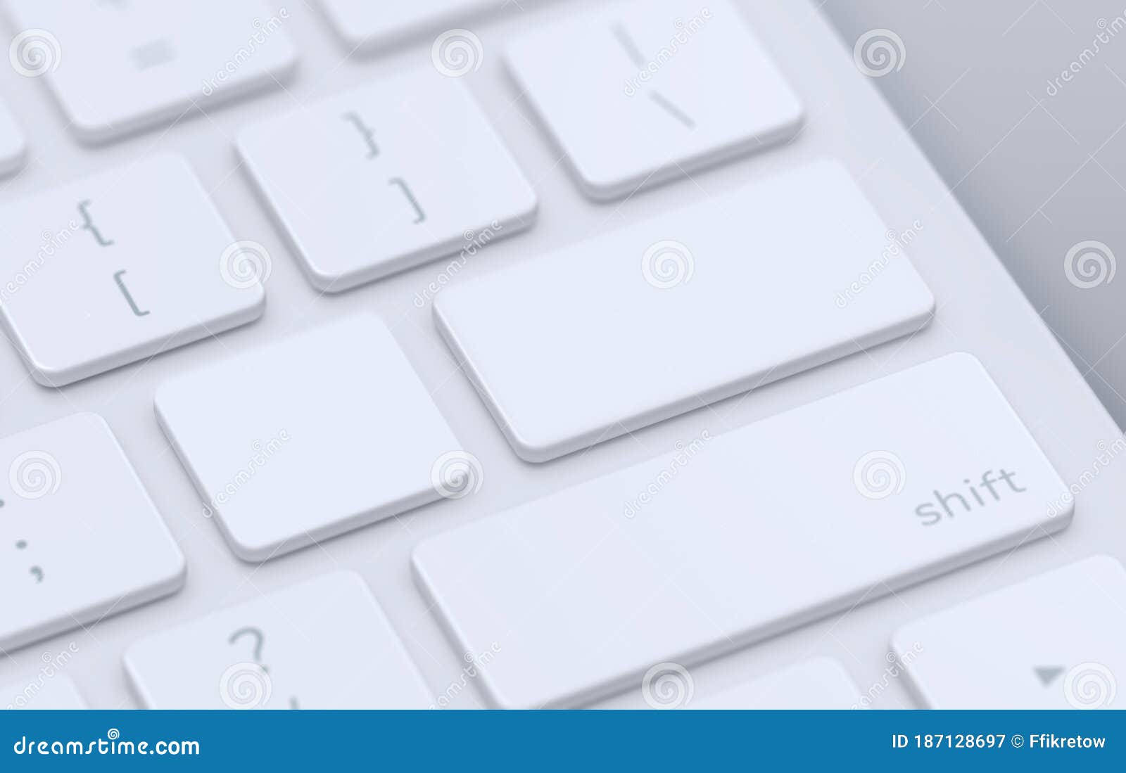 Modern Keyboard with Blank White Buttons Stock Illustration ...