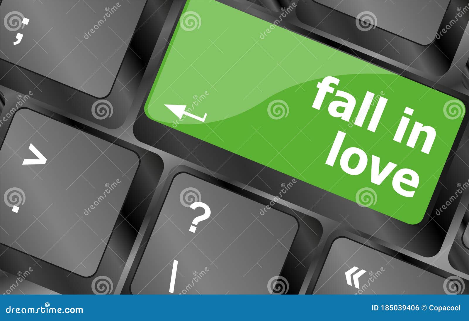 Modern Keyboard Key with Words Fall in Love Stock Illustration ...