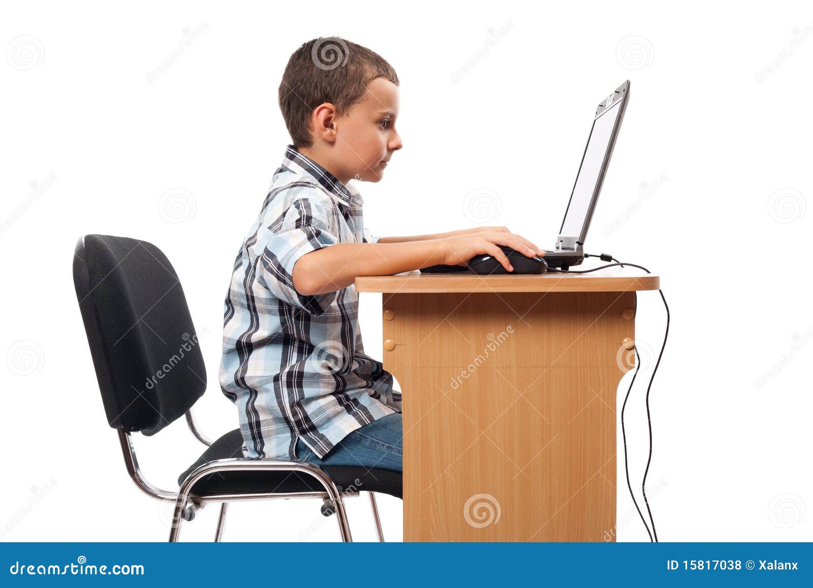 Modern kid at the laptop stock photo. Image of little - 15817038
