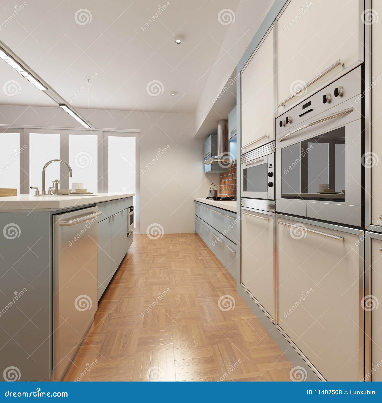 Modern kitchen stock illustration. Illustration of interior - 11402508