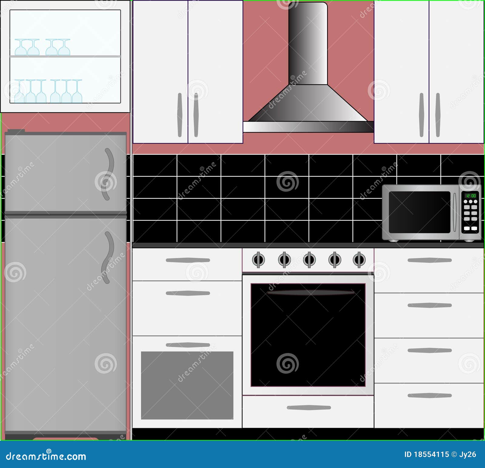 Modern kitchen stock vector. Illustration of apartment - 18554115
