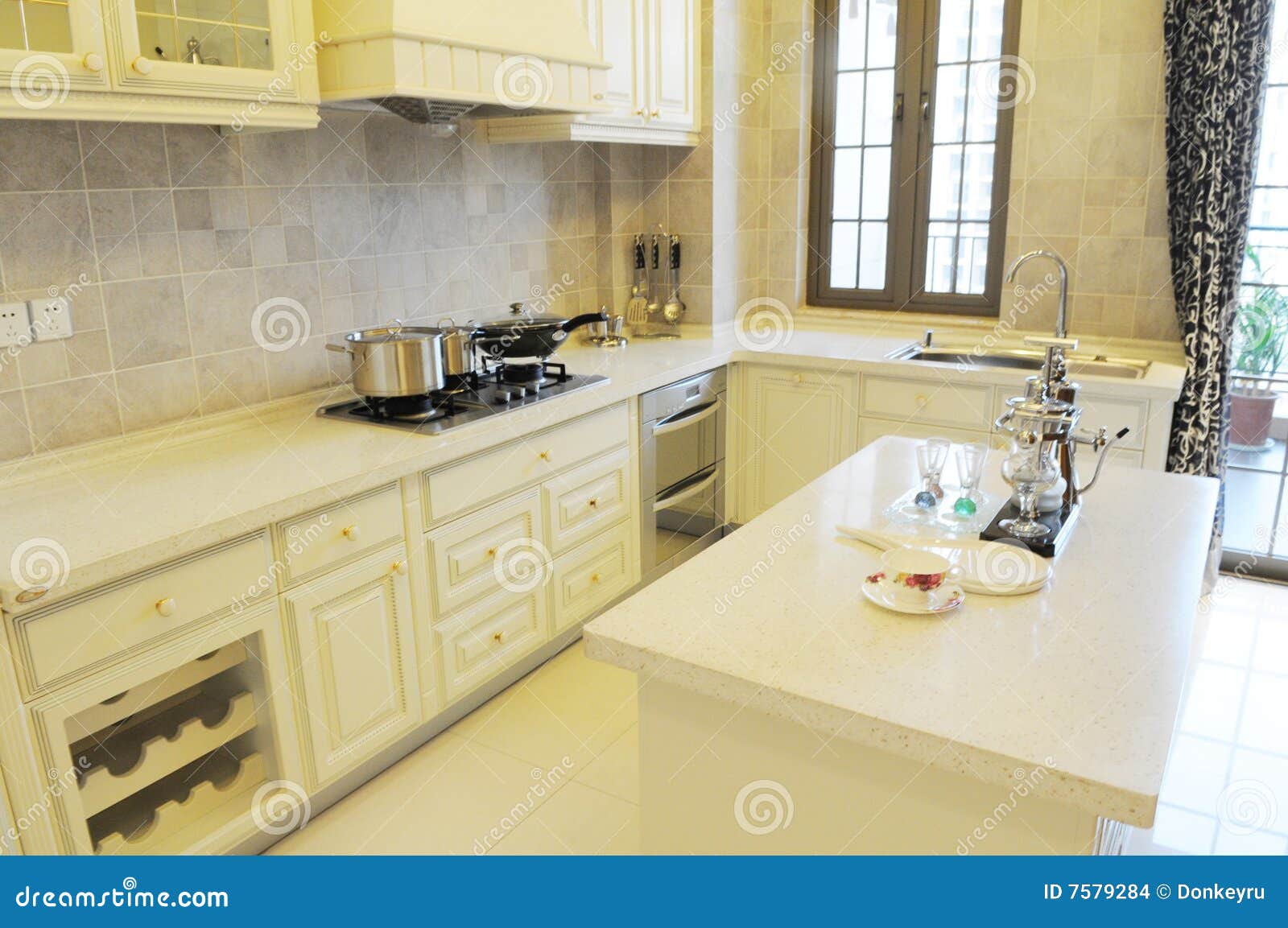 Modern kitchen stock photo. Image of stainless, cooker - 7579284