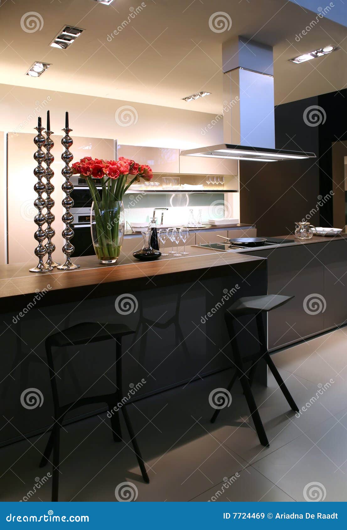 Modern kitchen stock image. Image of apartment, stainless - 7724469