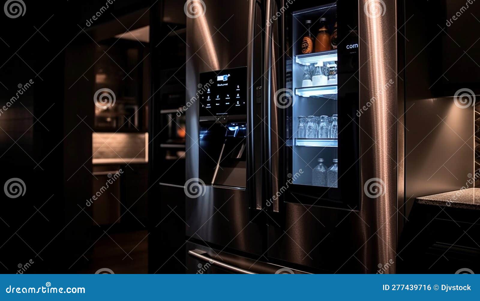 Modern Kitchen Appliances Illuminate Stainless Steel Elegance Generated ...