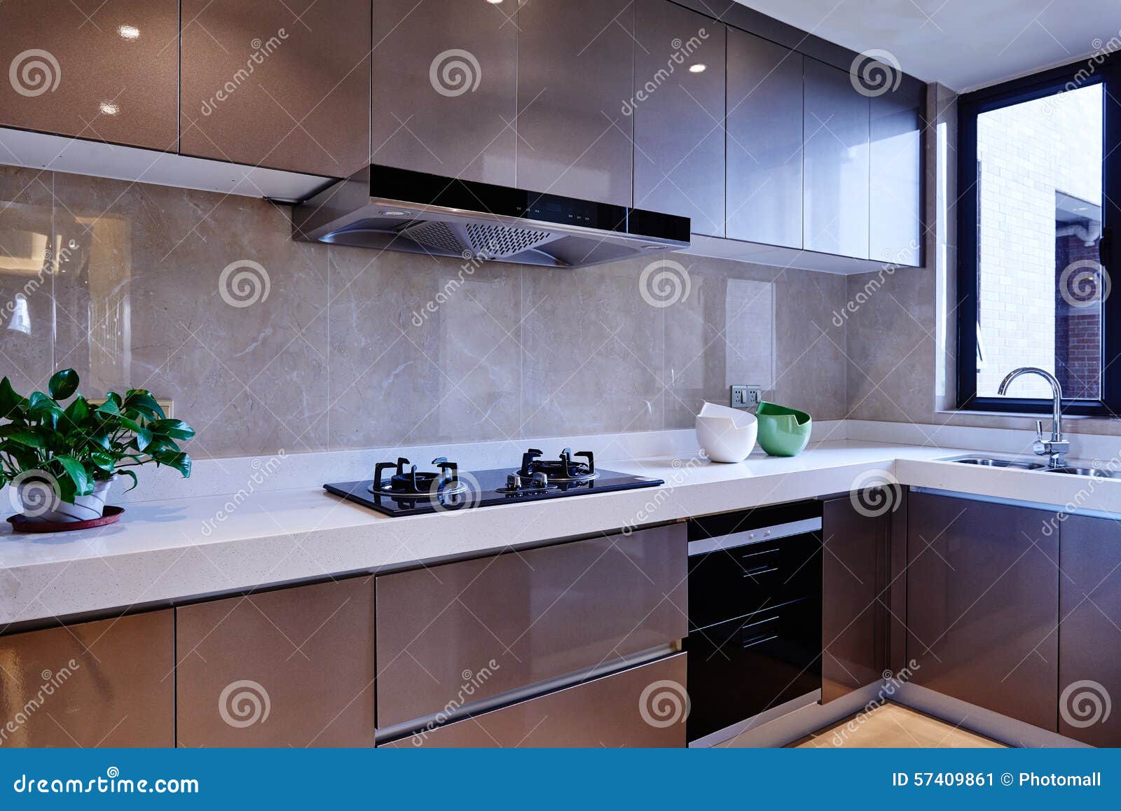 Modern kitchen stock image. Image of concise, furniture - 57409861