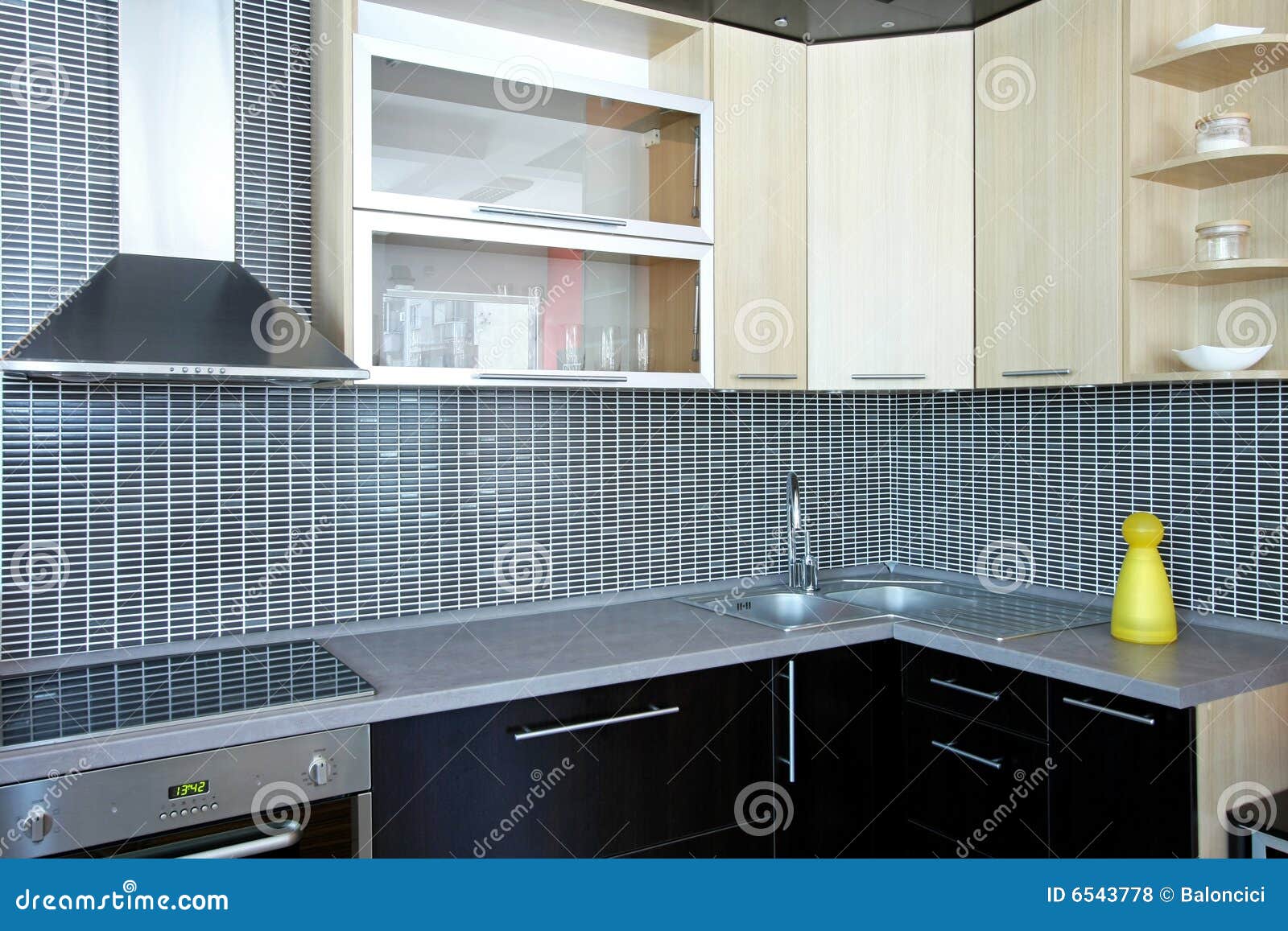 Modern kitchen counter stock photo. Image of indoor, stove - 6543778