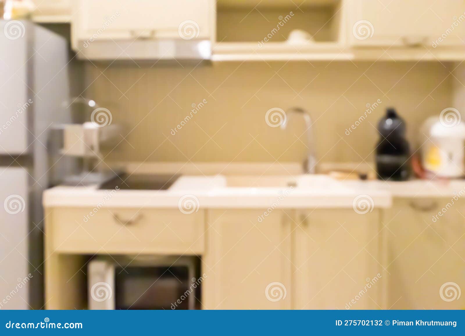 Modern Kitchen Counter Interior Abstract Blur Background Stock Photo ...