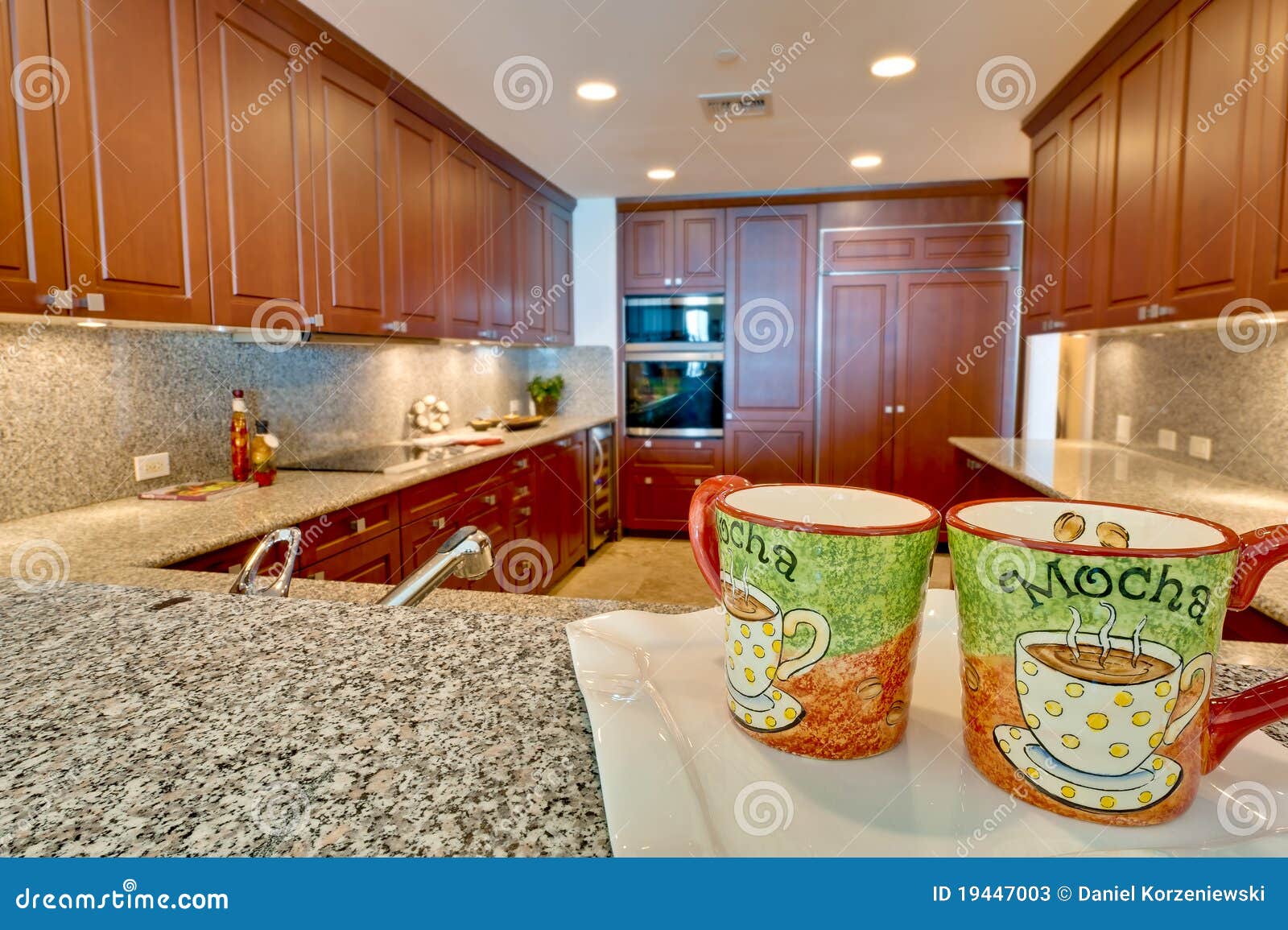 Modern Kitchen and Cup of Coffee Stock Image - Image of sink, mocha ...