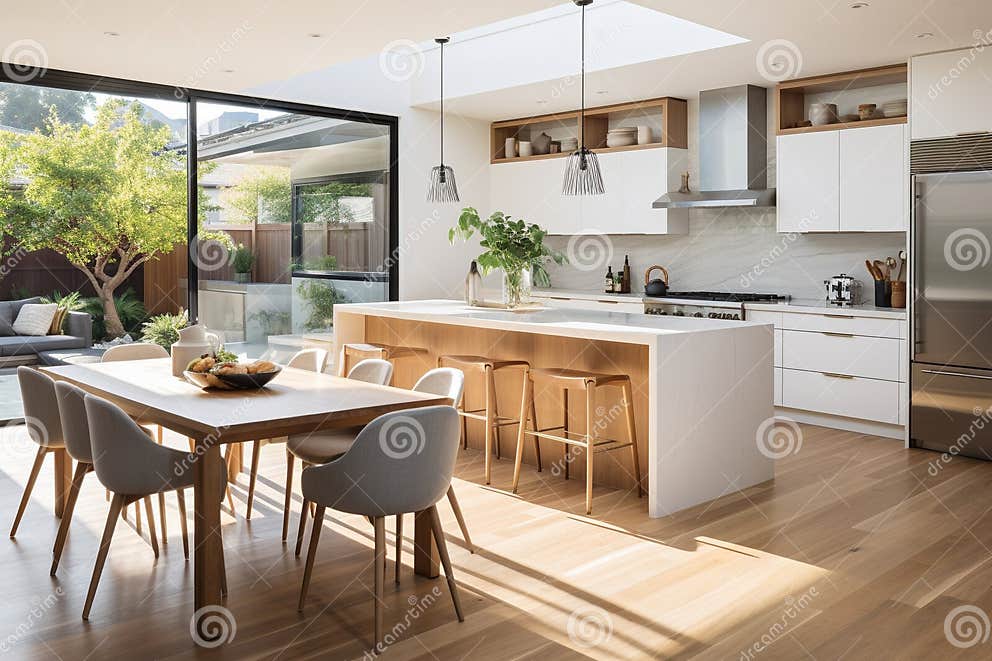 Modern Kitchen Design, Featuring a Spacious, Open Layout with a ...