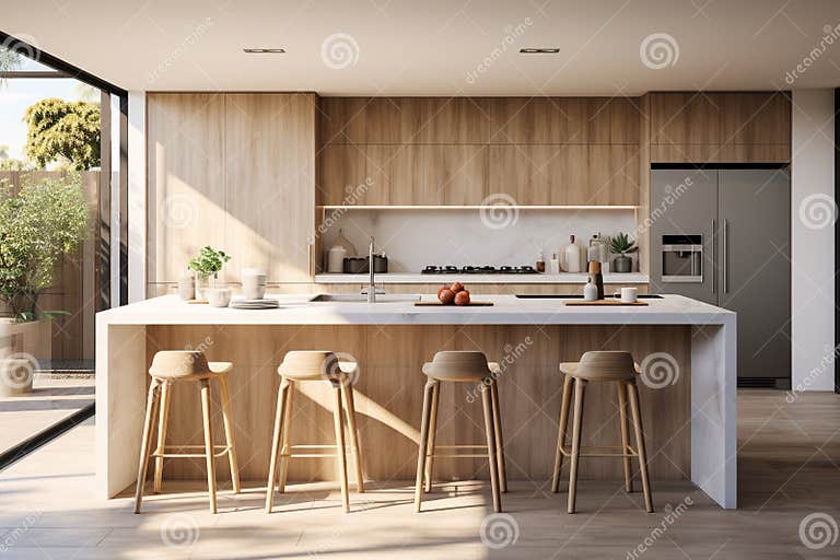 Modern Kitchen Design, Featuring a Spacious, Open Layout with a ...