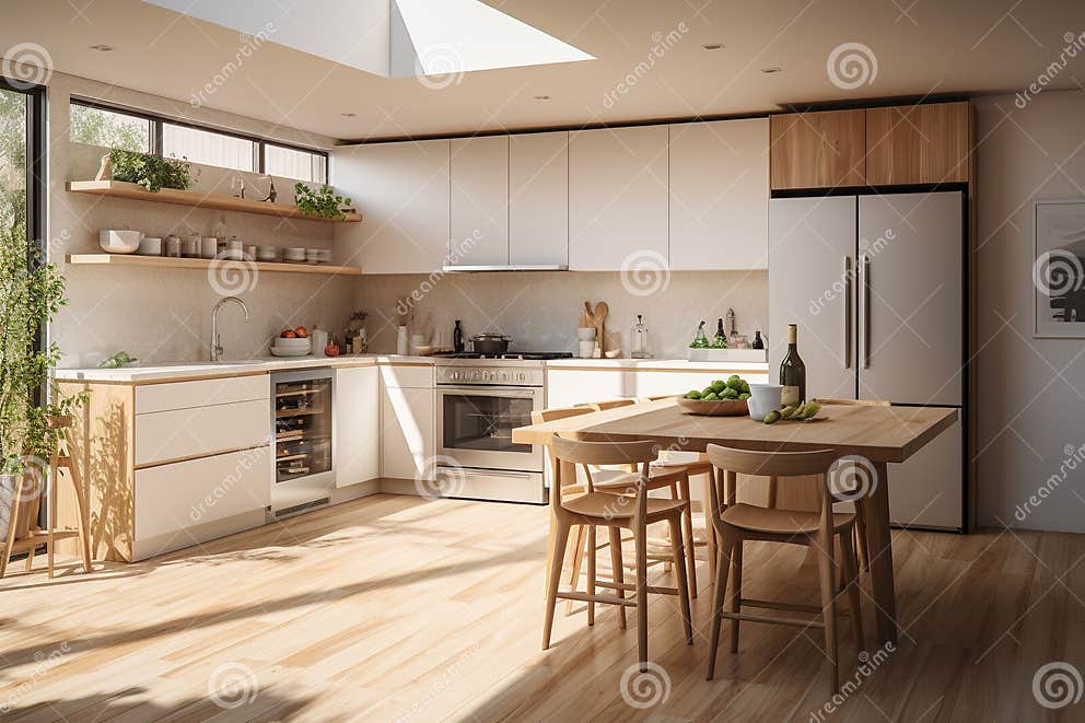 Modern Kitchen Design, Featuring a Spacious, Open Layout with a ...