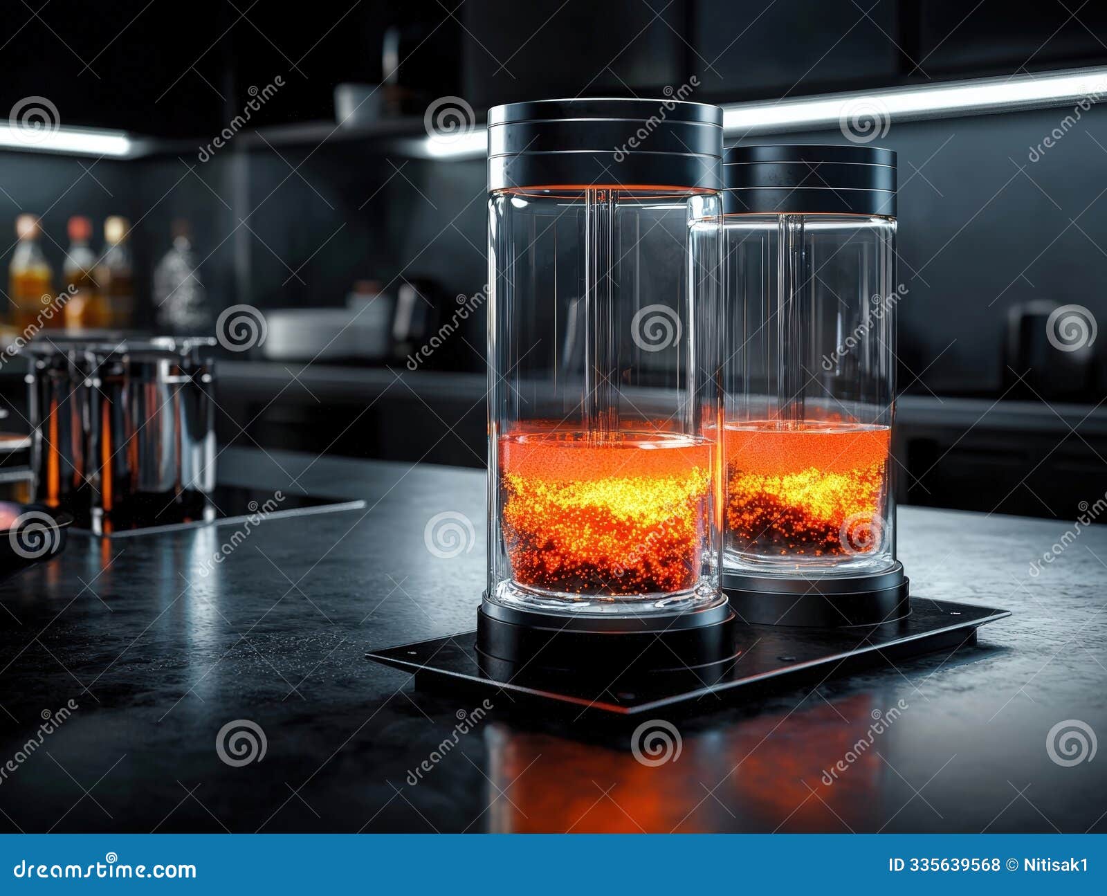 Modern Kitchen Design Featuring Two Glass Containers Filled with ...