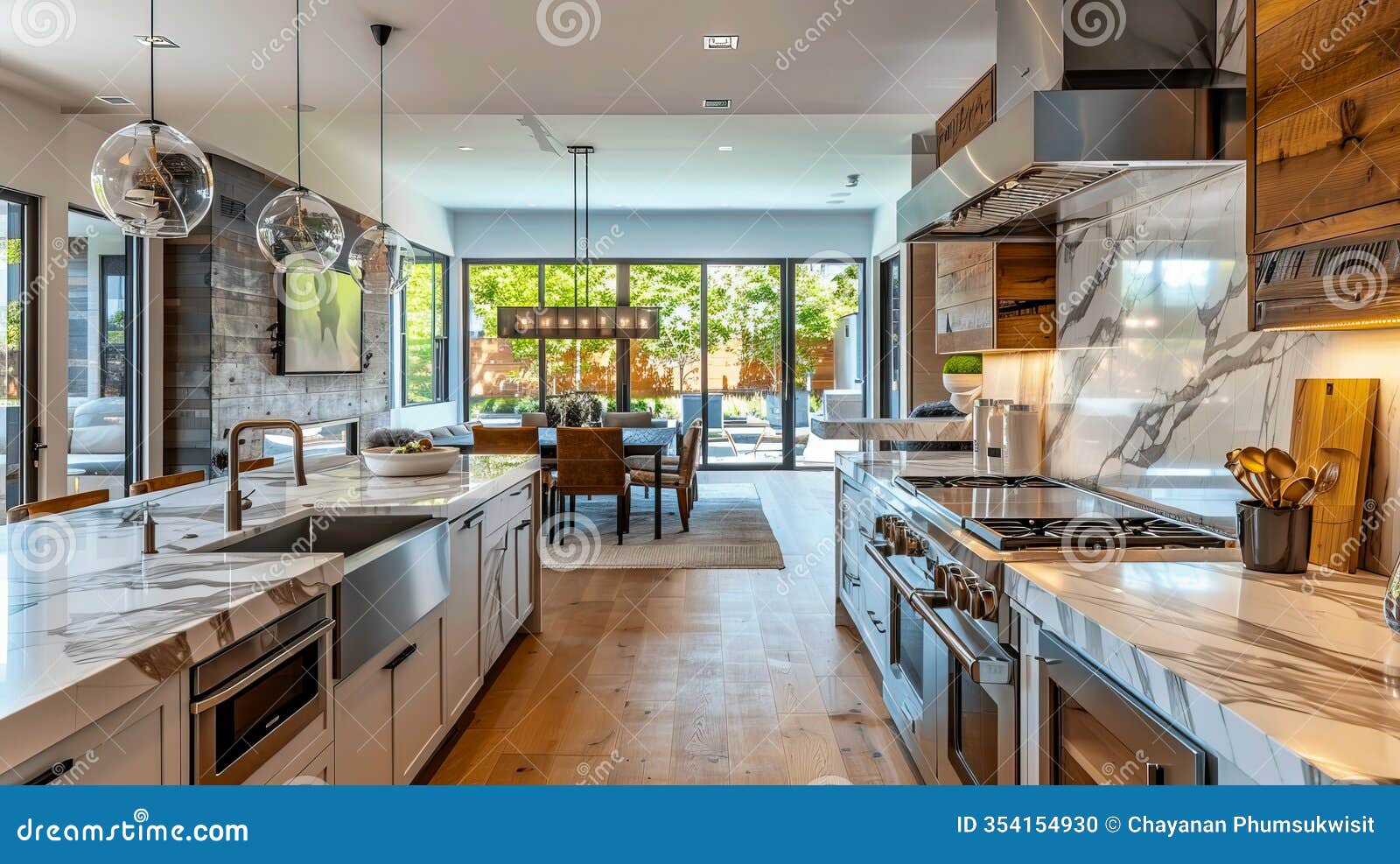 Modern Kitchen Design with Natural Light and Open Space Stock ...