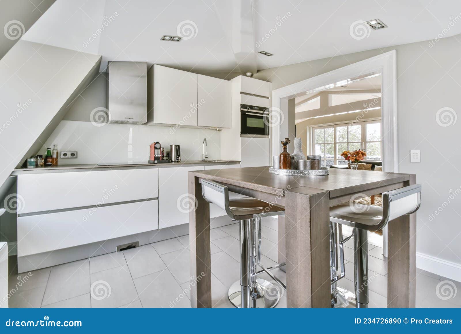 Modern kitchen design stock photo. Image of stylish - 234726890