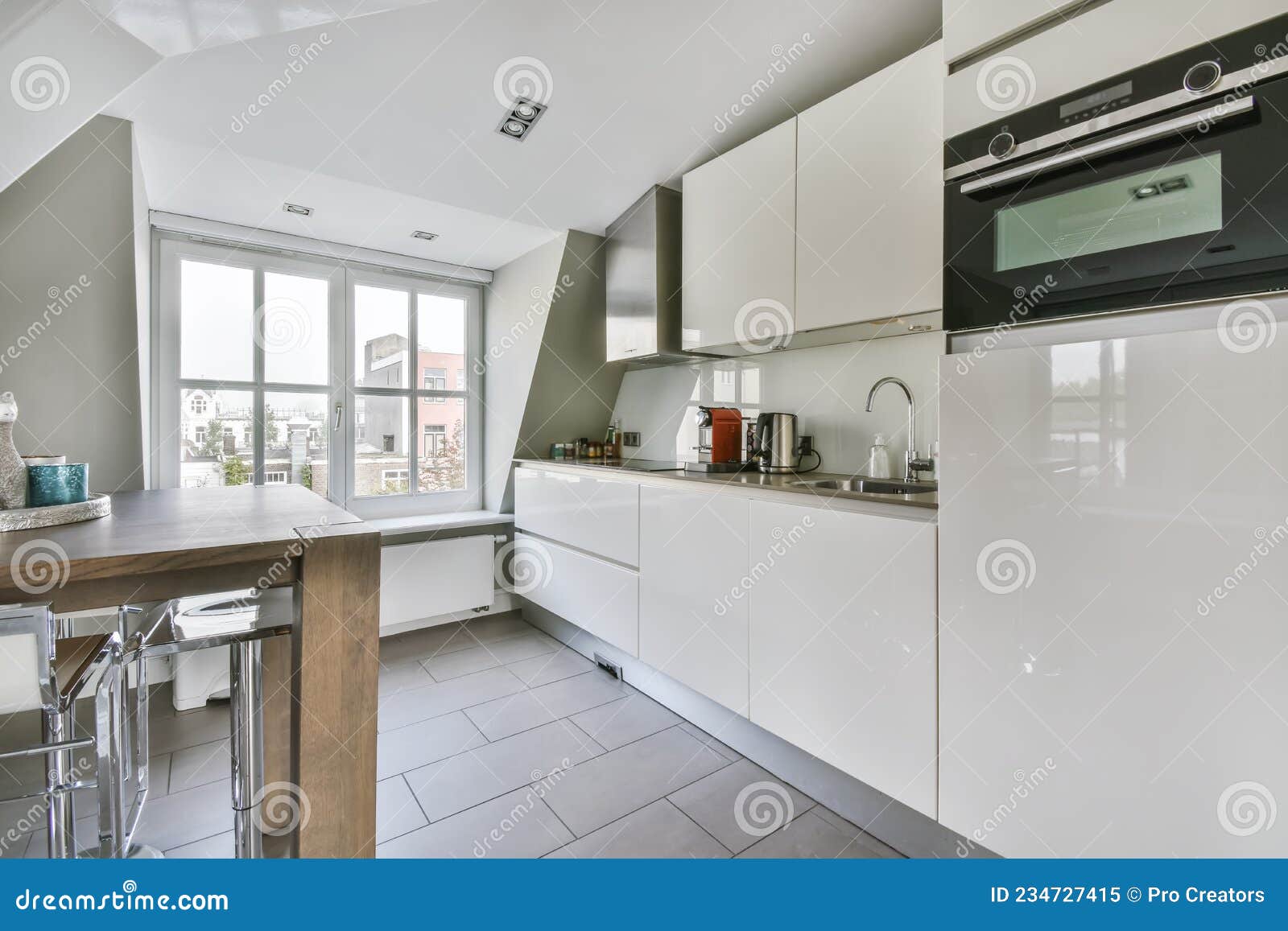 Modern kitchen design stock image. Image of faucet, residential - 234727415