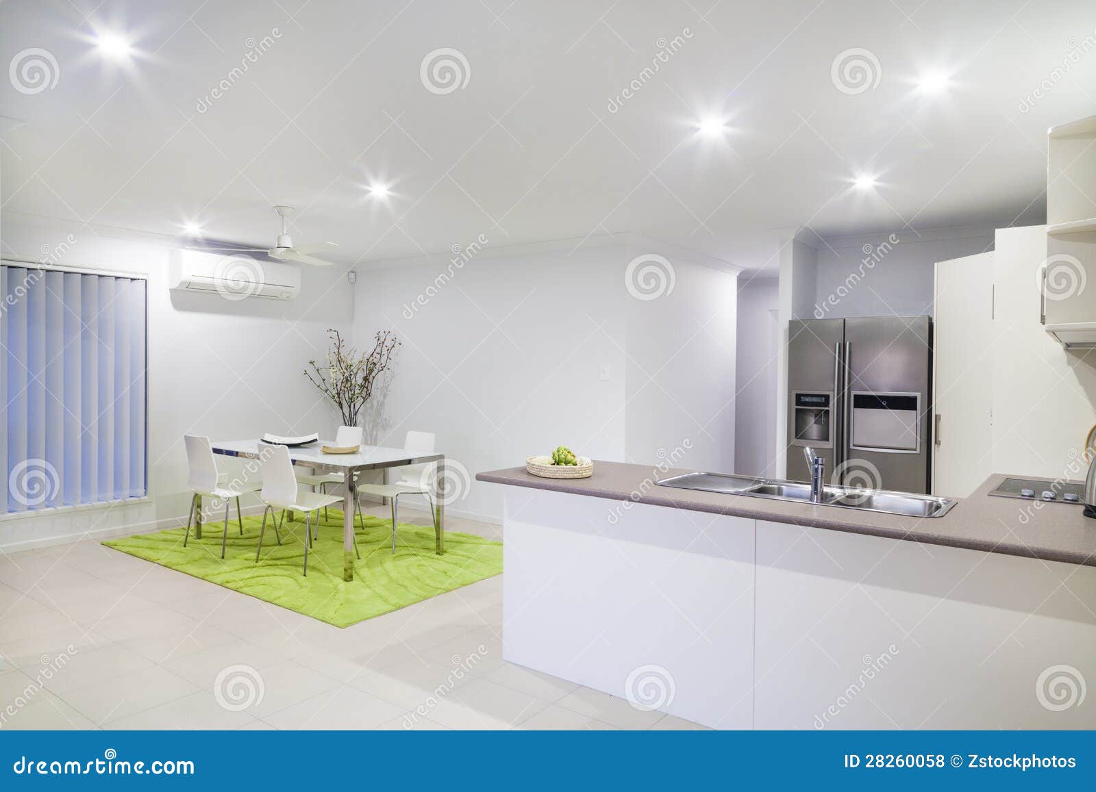 Modern Kitchen and Dining Area Stock Photo - Image of beautiful, indoor ...