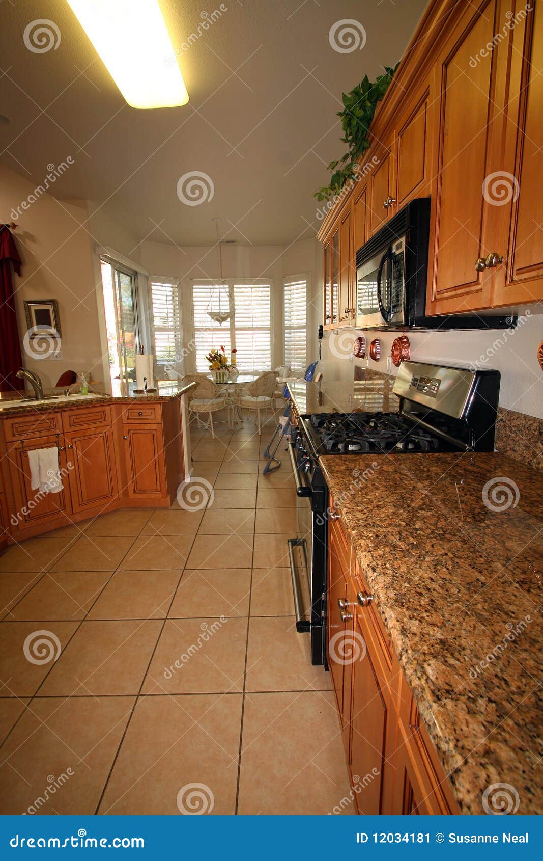 Modern Kitchen and Dining Room Stock Image - Image of vertical ...
