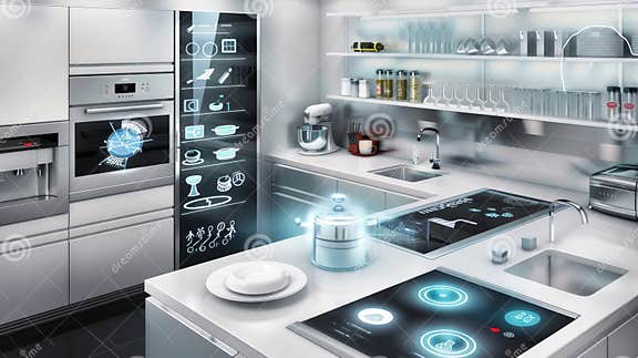 Modern Kitchen Displaying Smart Appliances for Connected Living with ...