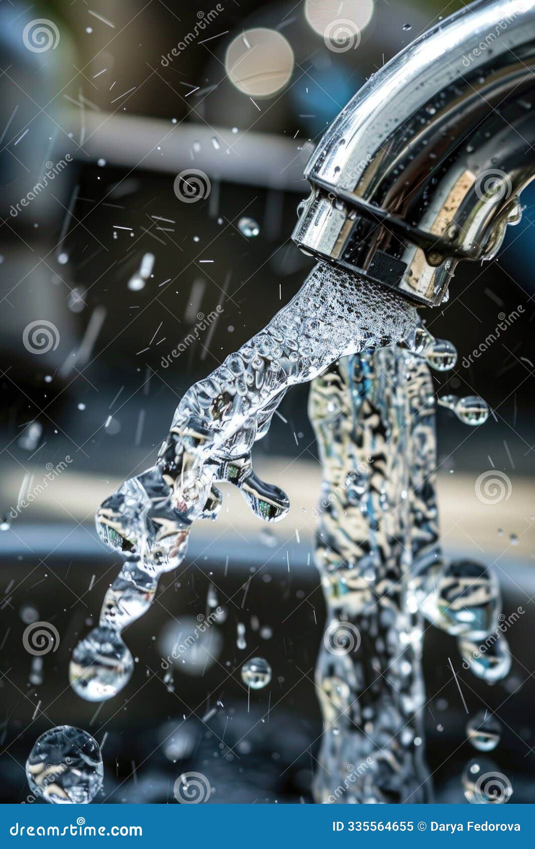 Modern Kitchen Faucet with Running Water in a Bright and Airy Kitchen ...