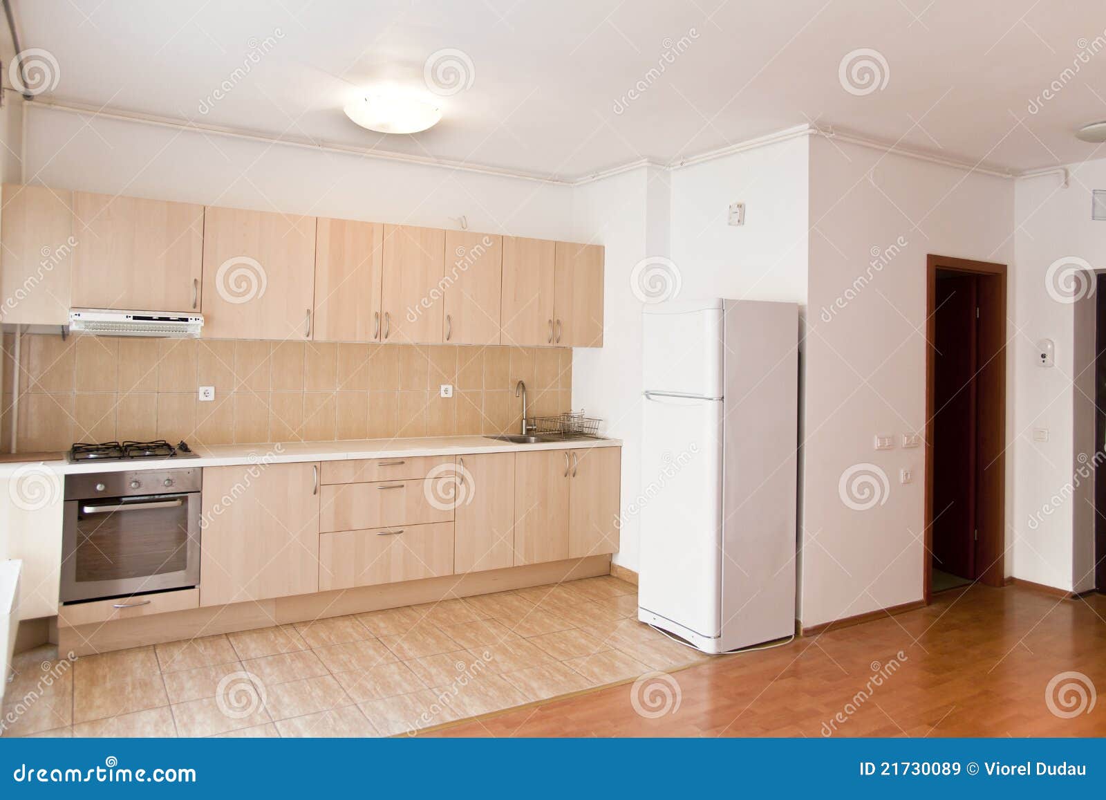 Modern kitchen in a flat stock image. Image of contemporary - 21730089
