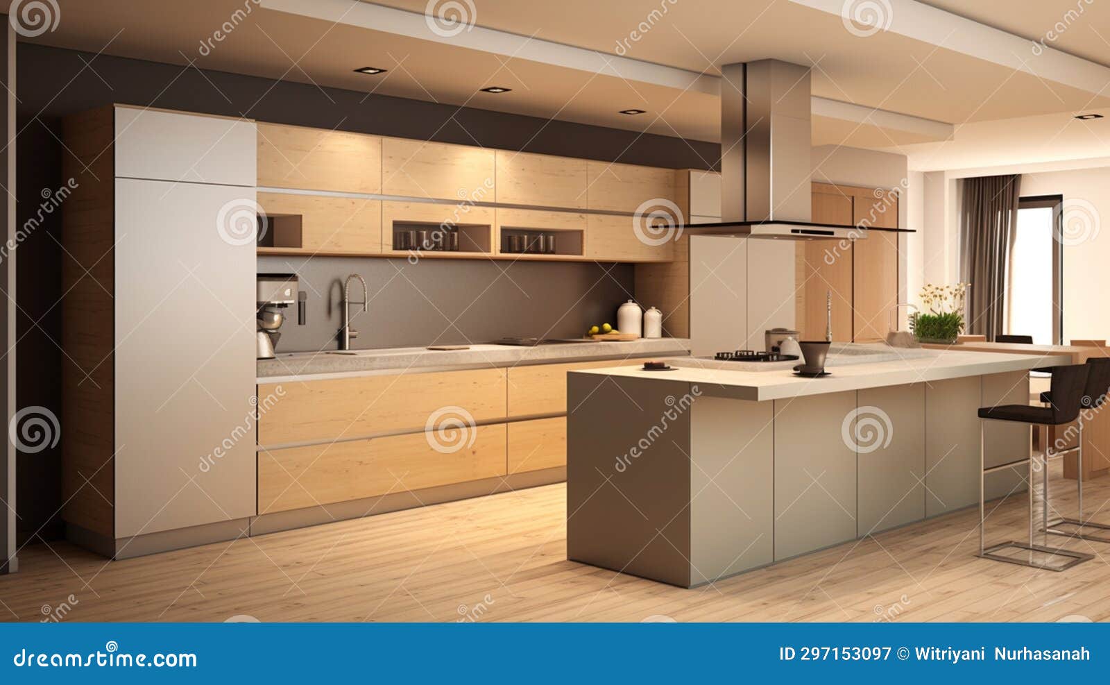 The Modern Kitchen. Front View of a Modern Designer Kitchen with Smooth ...