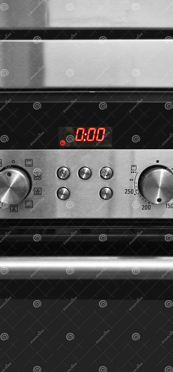 Modern Kitchen Has an Oven and the Control Panel Stock Image - Image of ...