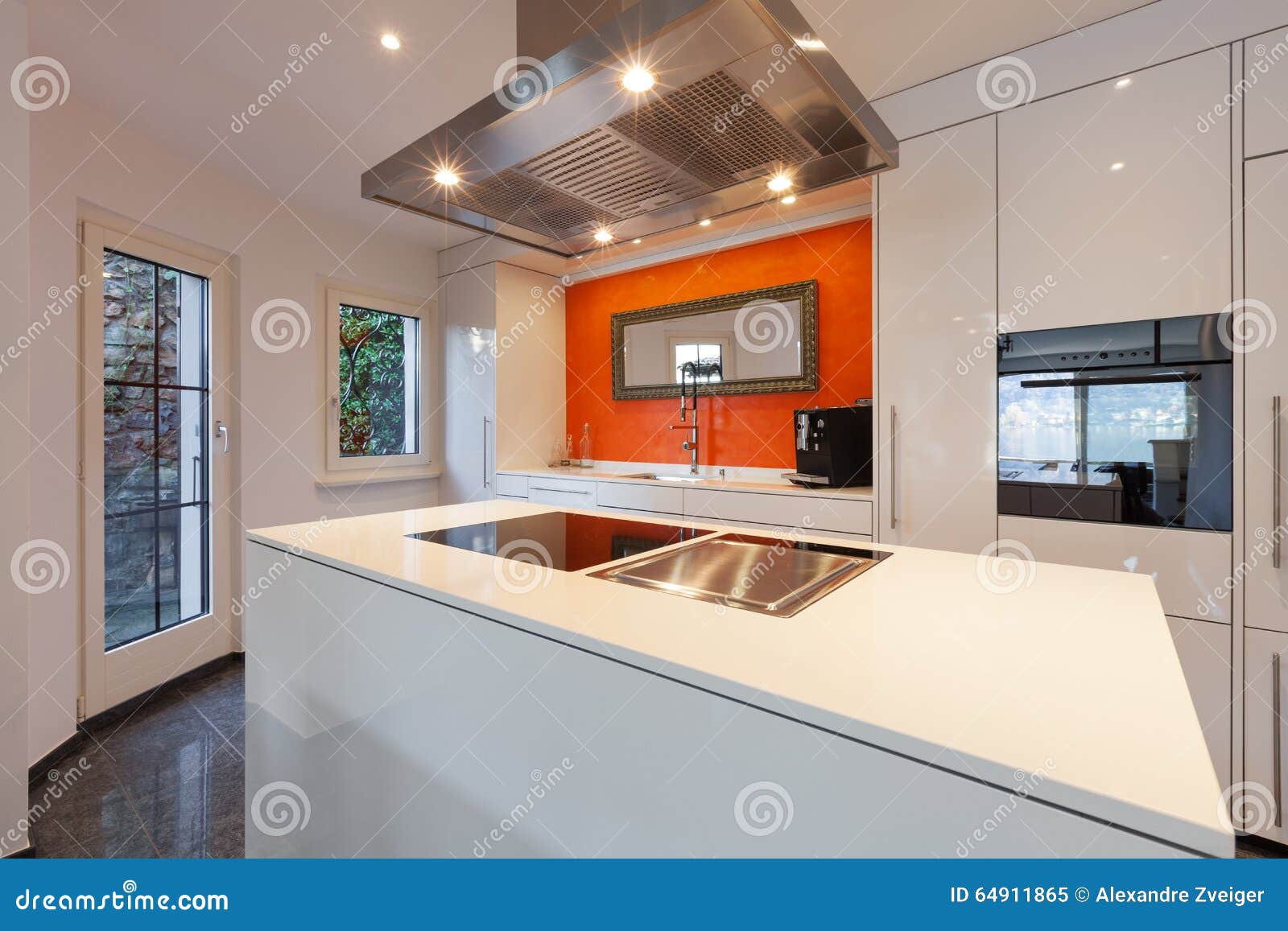 Modern kitchen hob stock image. Image of sink, house - 64911865