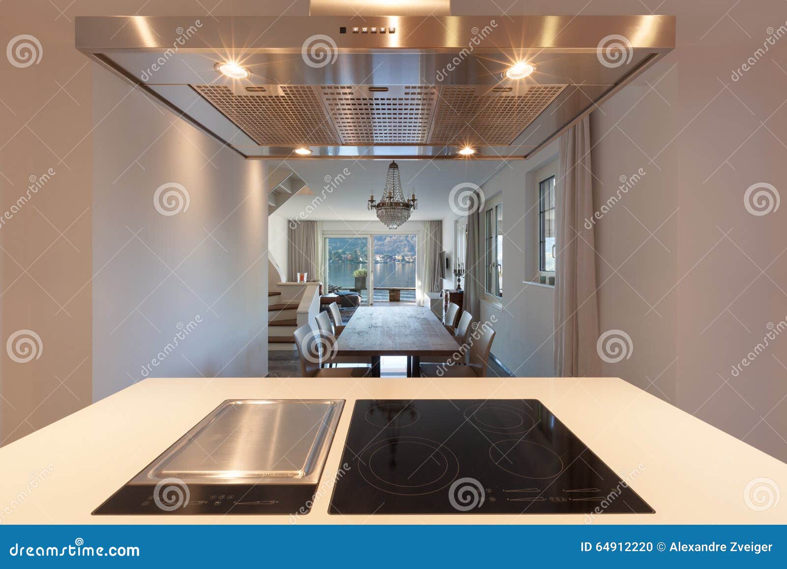 Modern kitchen hob stock photo. Image of inside, induction - 64912220