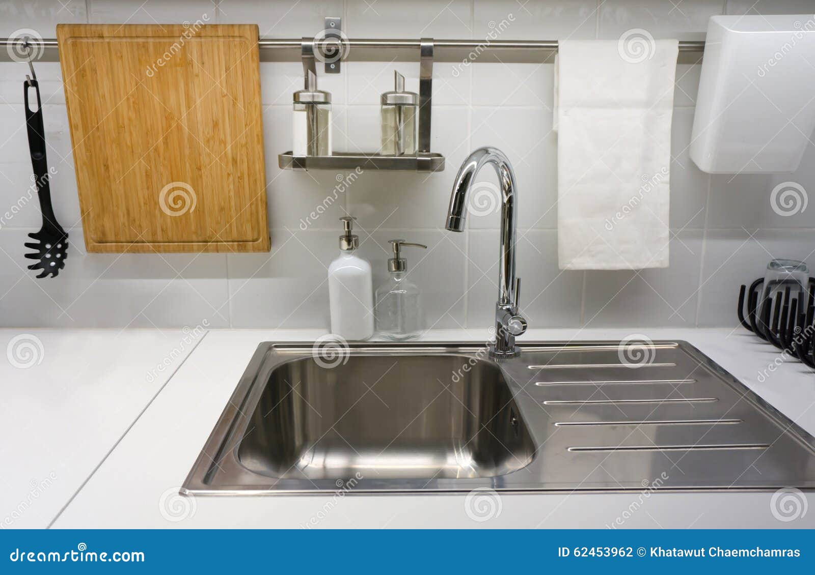 Modern Kitchen at Home and Kitchenware Stock Photo - Image of beauty ...