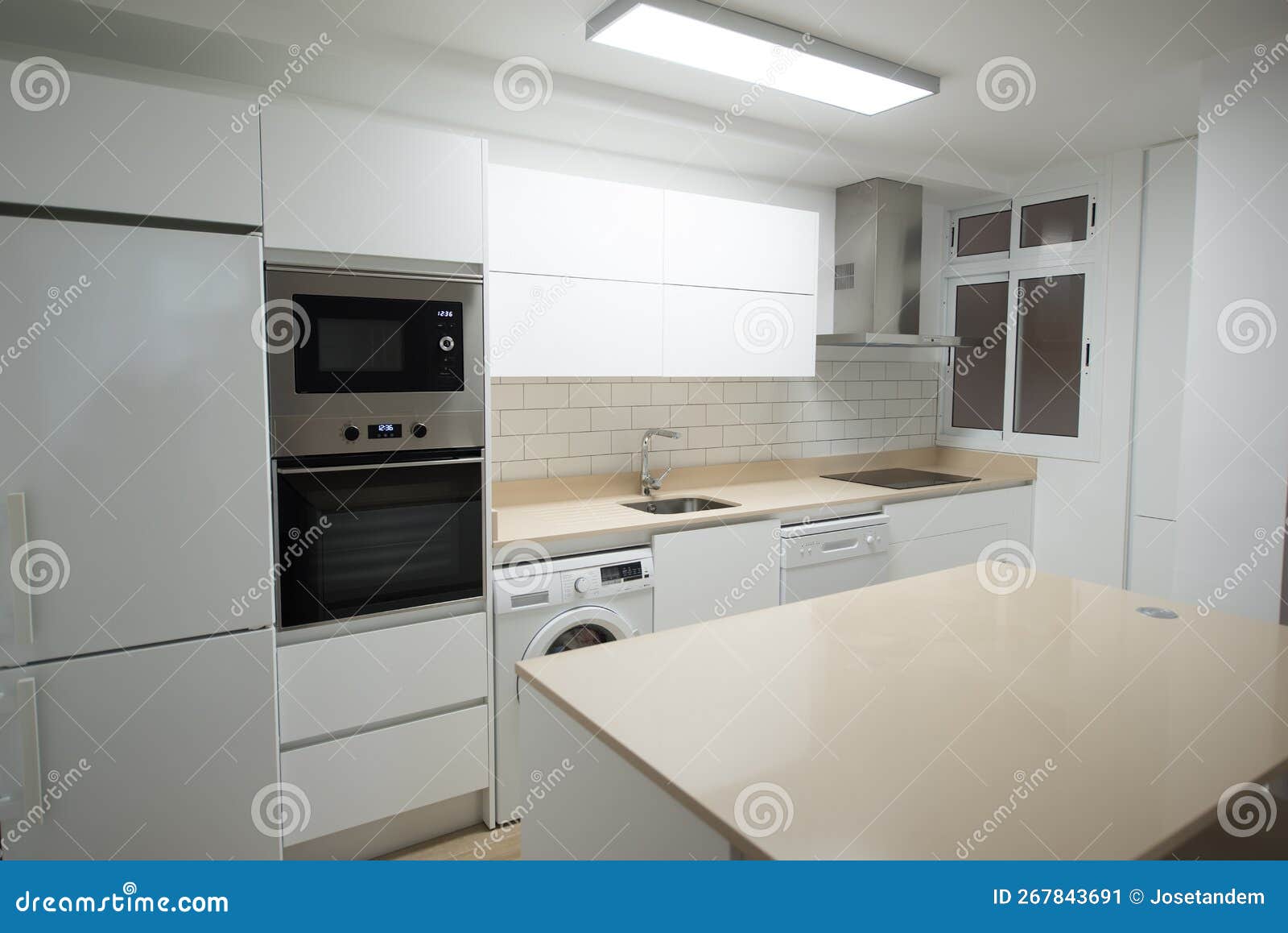 Modern Kitchen of a House Equipped with Its Appliances Stock Image ...