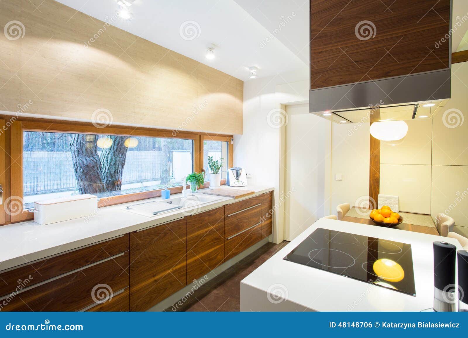 Modern Kitchen Inside New Apartment Stock Photo - Image of functional ...
