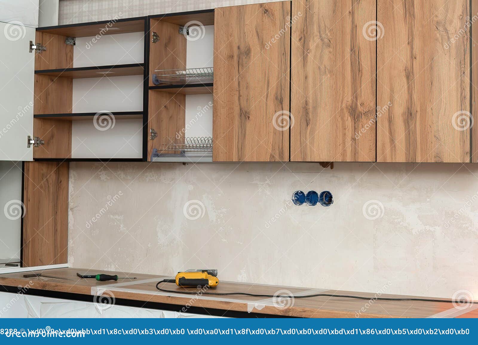 Modern Kitchen Installation Stock Photo - Image of finish, house: 274798228