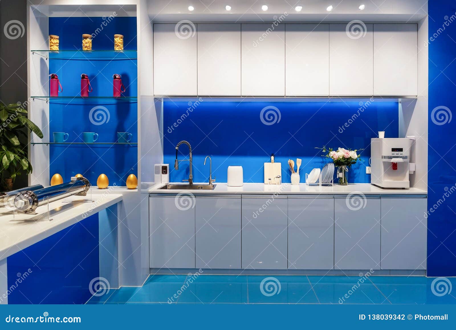 Modern kitchen interior stock photo. Image of apartment - 138039342