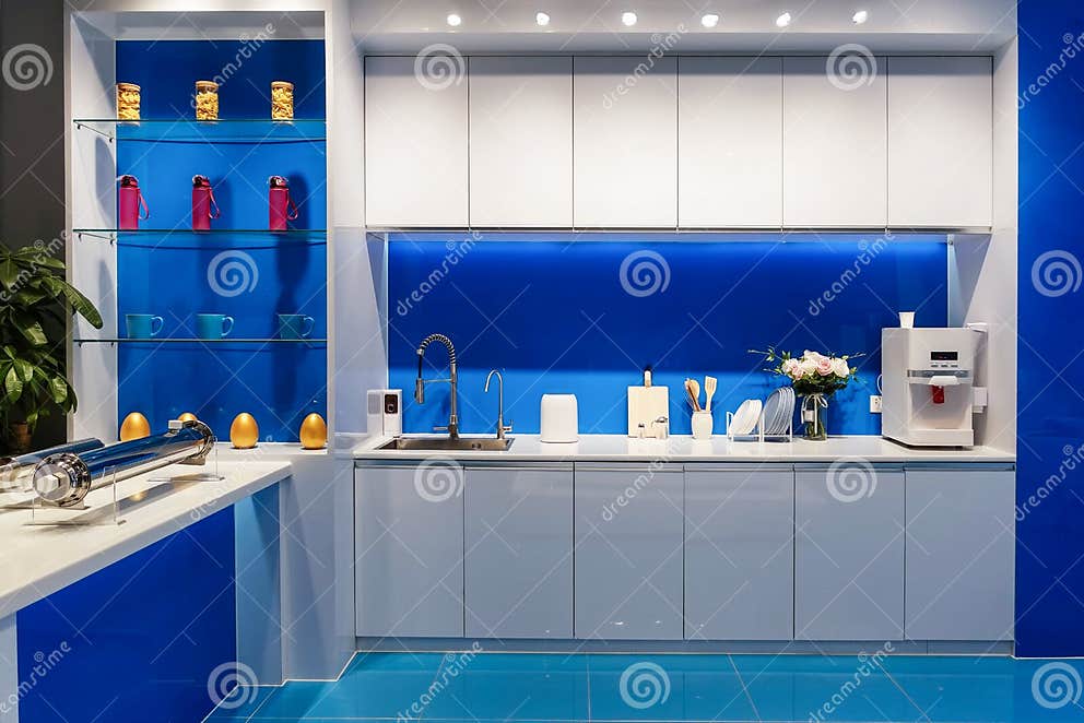 Modern kitchen interior stock photo. Image of apartment - 138039342
