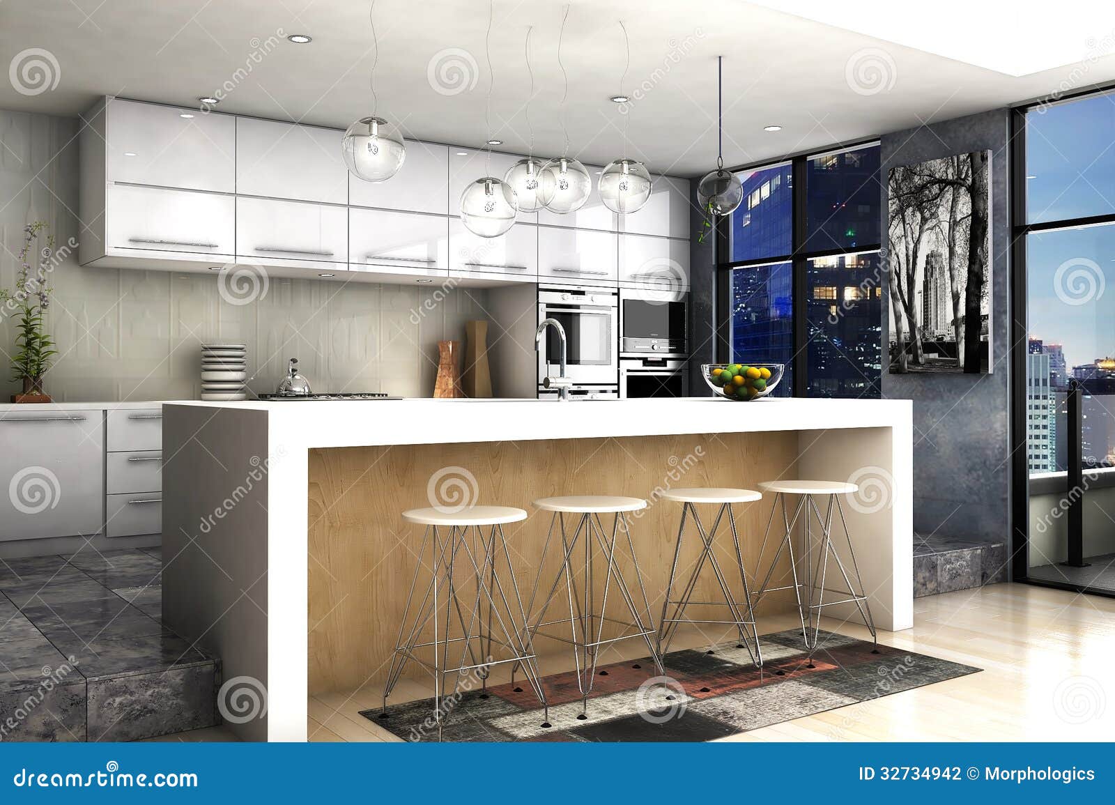 Modern kitchen stock photo. Image of furniture, classic - 32734942