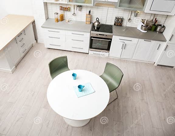 Modern Kitchen Interior. Security CCTV Camera Stock Image - Image of ...