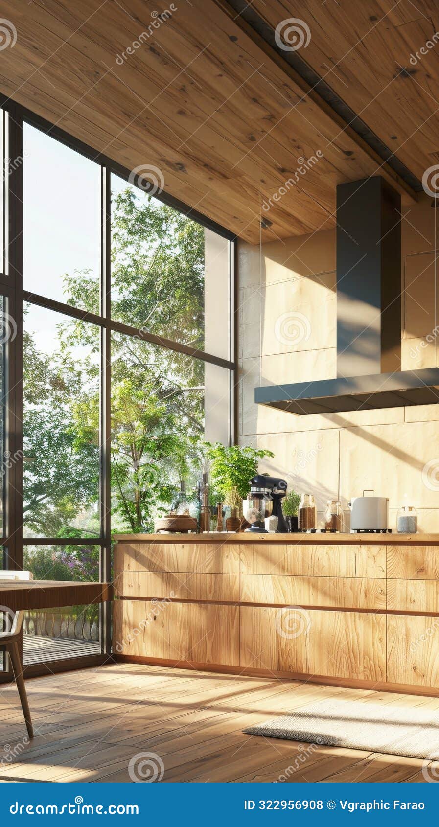 Modern Kitchen with Natural Light and Wooden Interior, Cozy Home ...