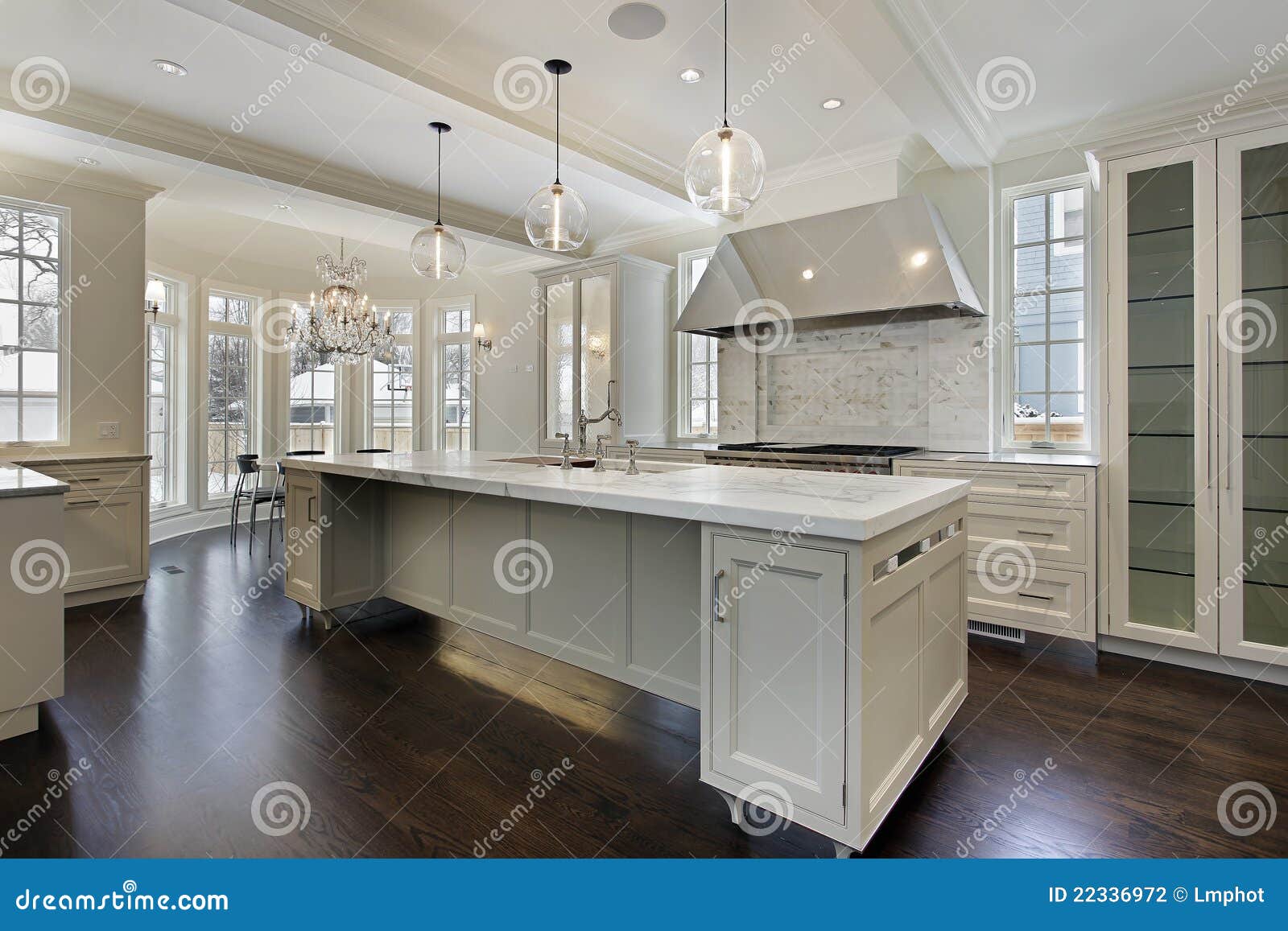Modern Kitchen in New Construction Home Stock Photo - Image of home ...