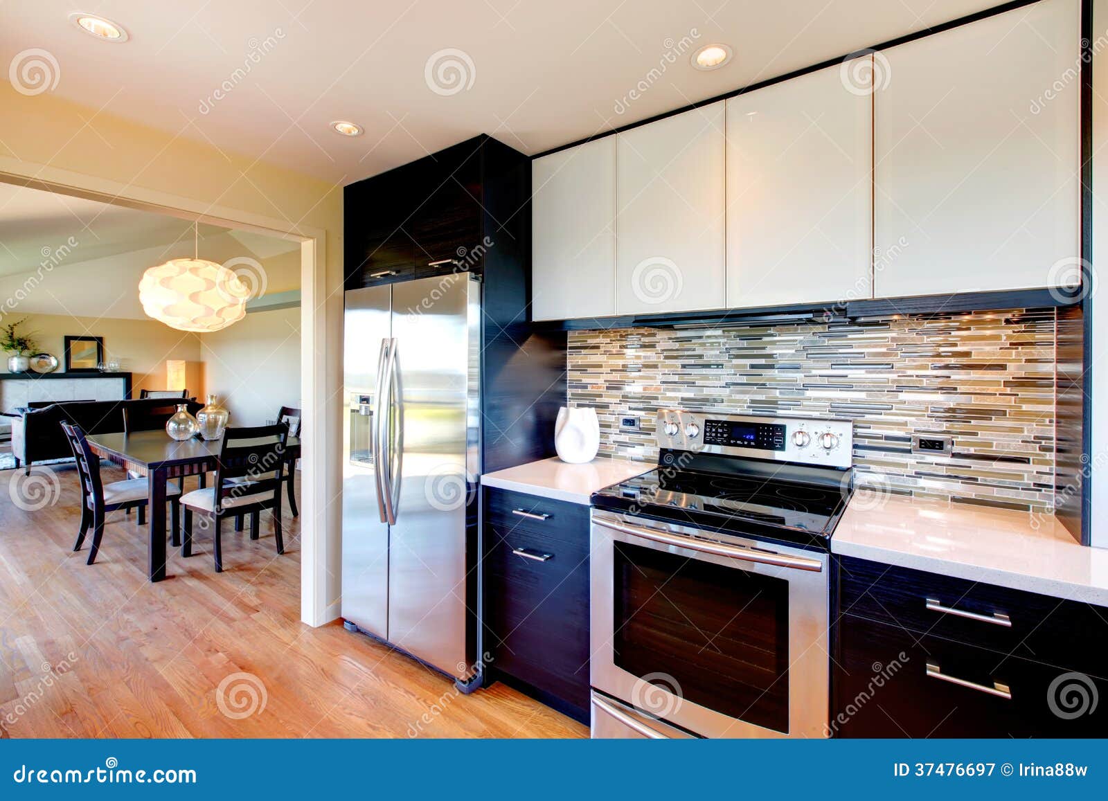 Modern kitchen room design stock image. Image of room - 37476697